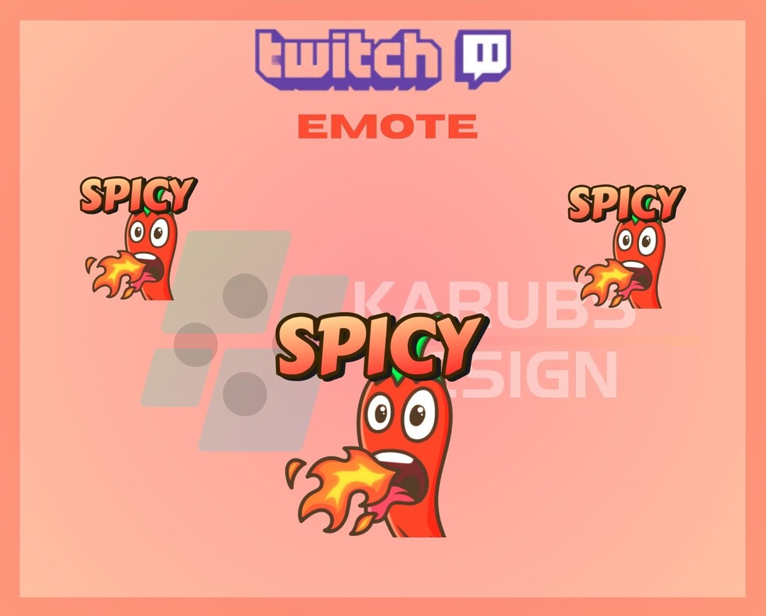 1 Twitch Emote, Spicy Pepper Emote, Kawaii Pepper, Spice Emote, Spicy ...