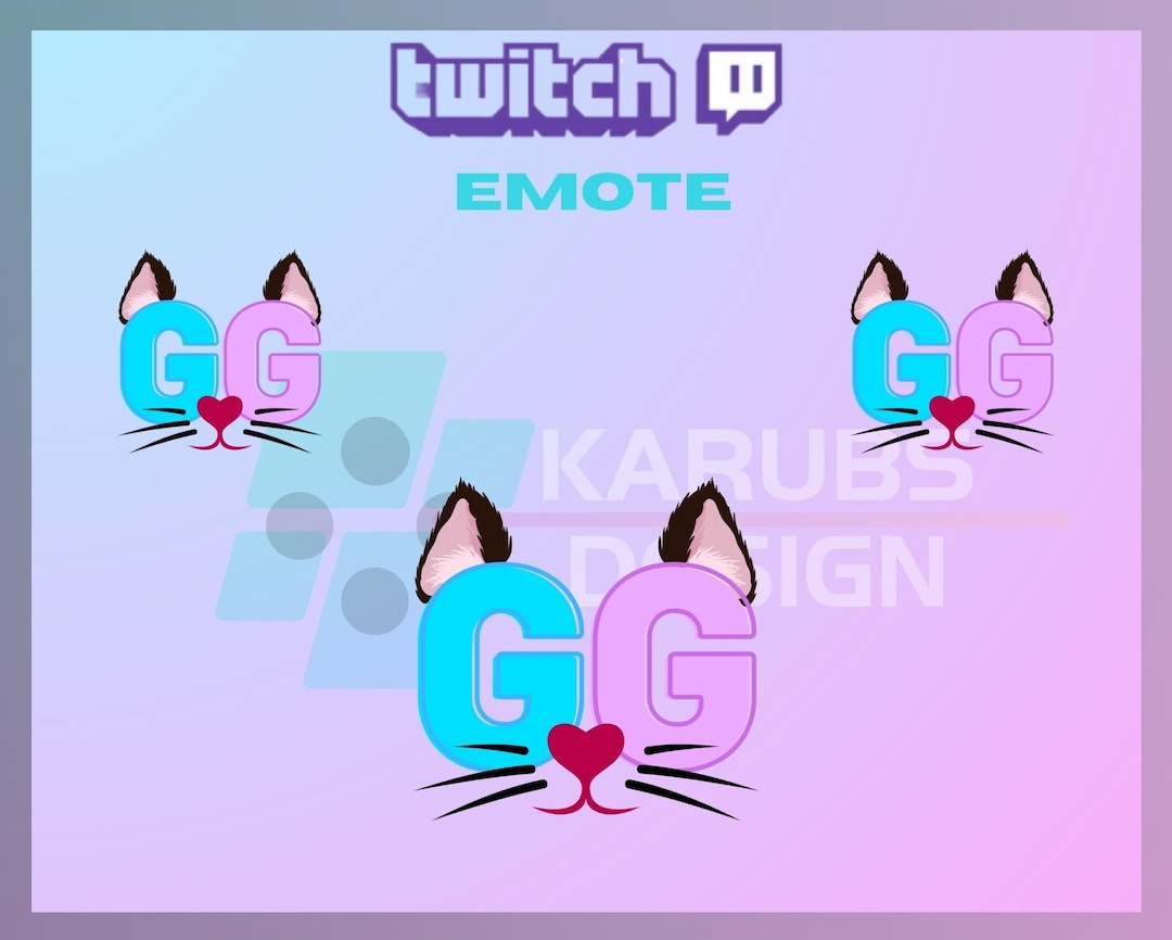 1 Twitch Emote, GG Cat Emote, Cute Kitten Emote, Community Emote ...