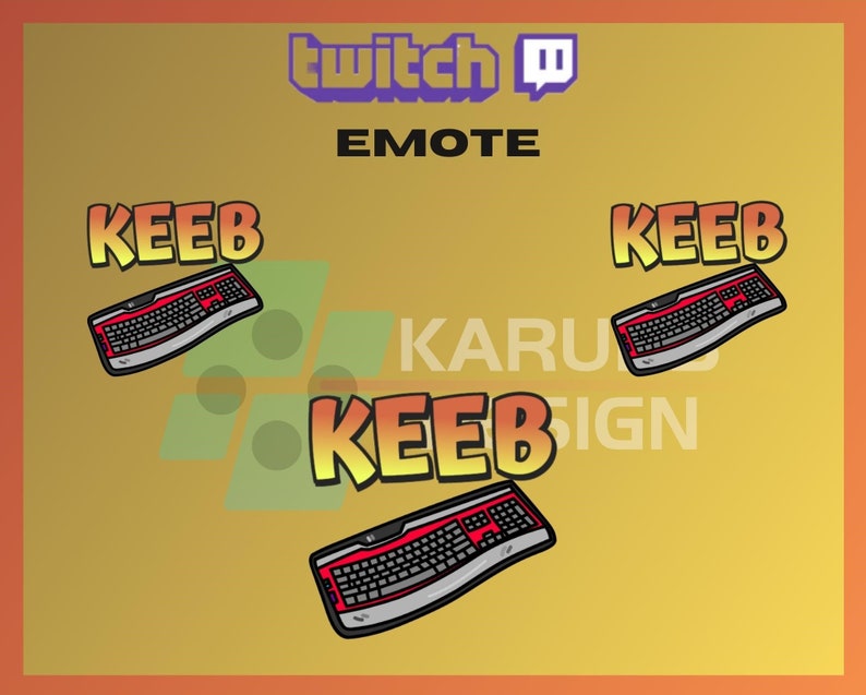 1 Twitch Emote, Keeb Keyboard Emote, Keeb Emote, Funny Emote, Keyboard ...