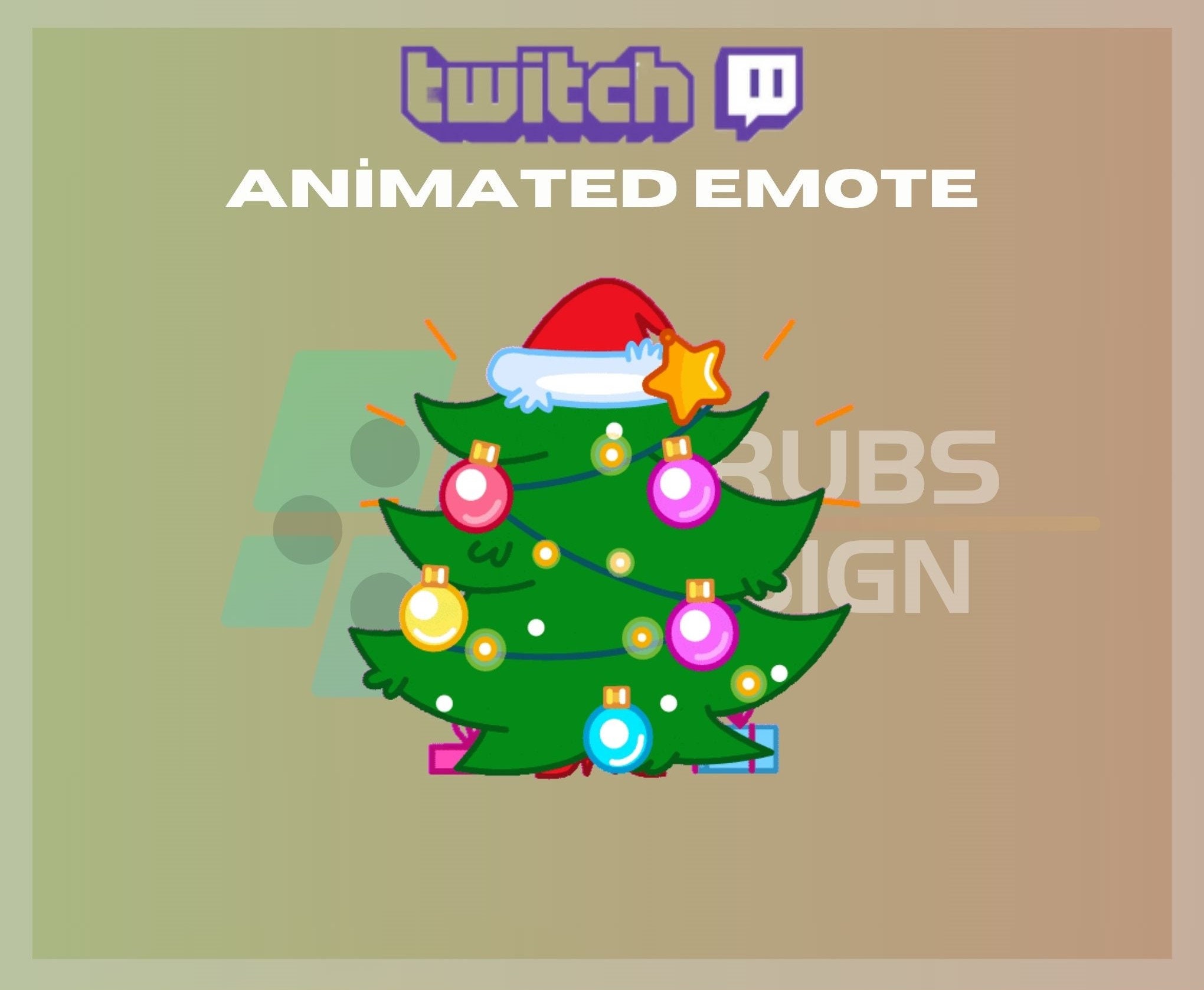Animated Twitch Emote, Christmas Emote, Pine Tree Emote, Cute Emote ...