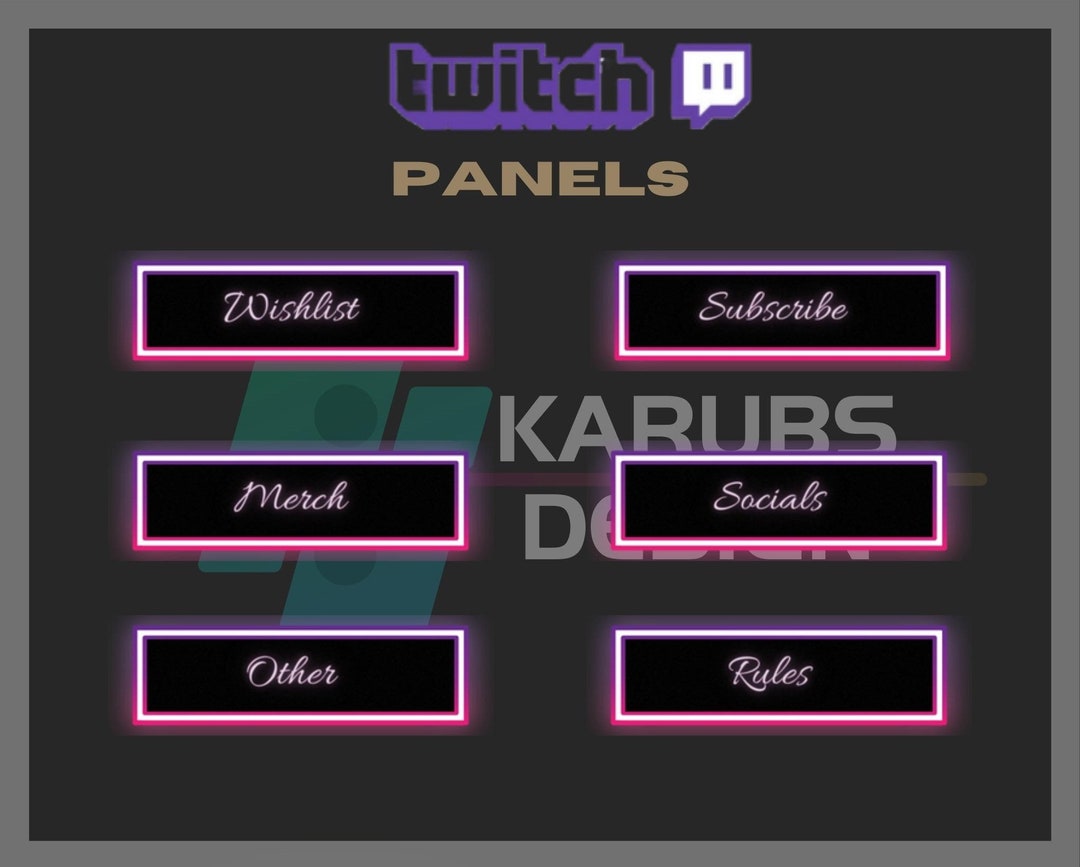 24x Twitch Panels Pack-pink Neon Panels,cute Panels, Aesthetic, Neon ...