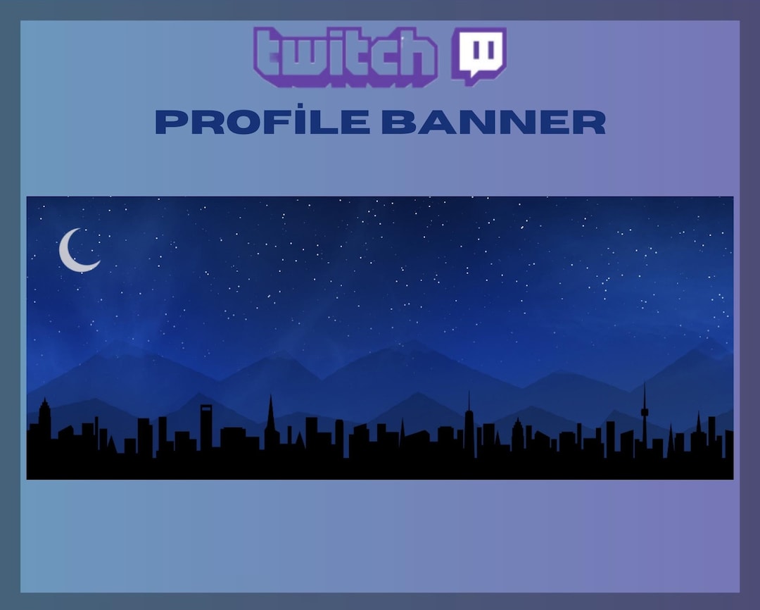 Twitch Profile Banner, City Skyline and Night Sky Banner, Aesthetic ...