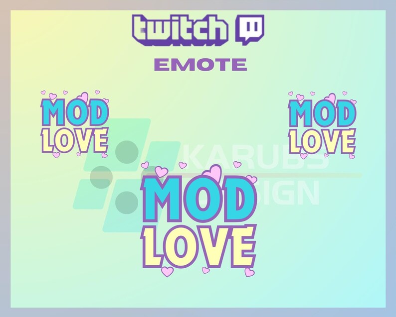 1 Twitch Emote, Mod Love Emote, Kawaii Emote, Streamer Graphics, Twitch ...