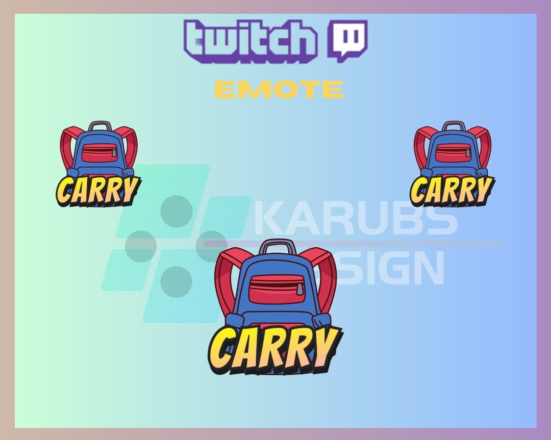 1 Twitch Emote, Carry Emote, Blue Bag Emote, Funny Emote, Digital Art ...