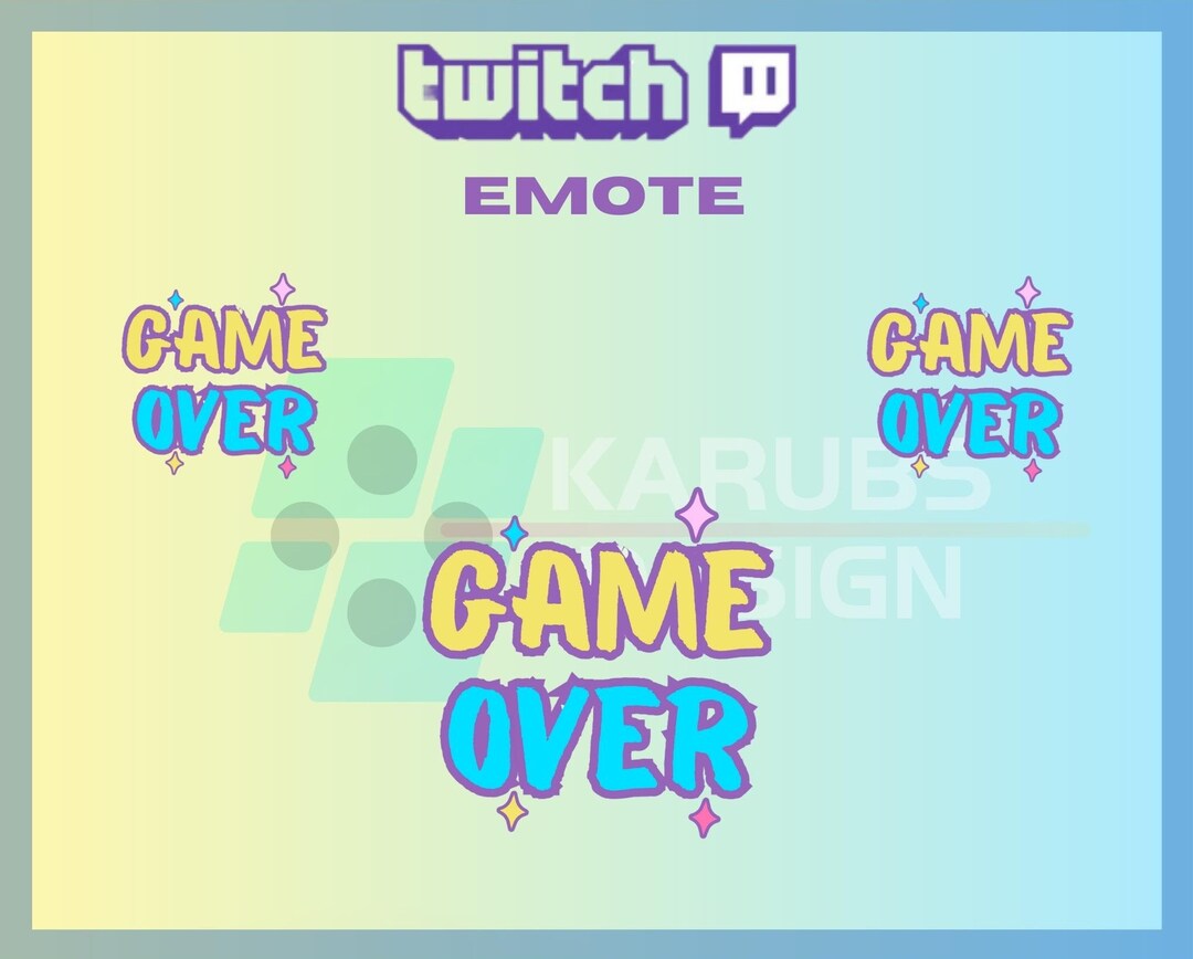 1 Emote de Twitch, Game Over Emote, Kawaii Emote, Streamer Graphics ...
