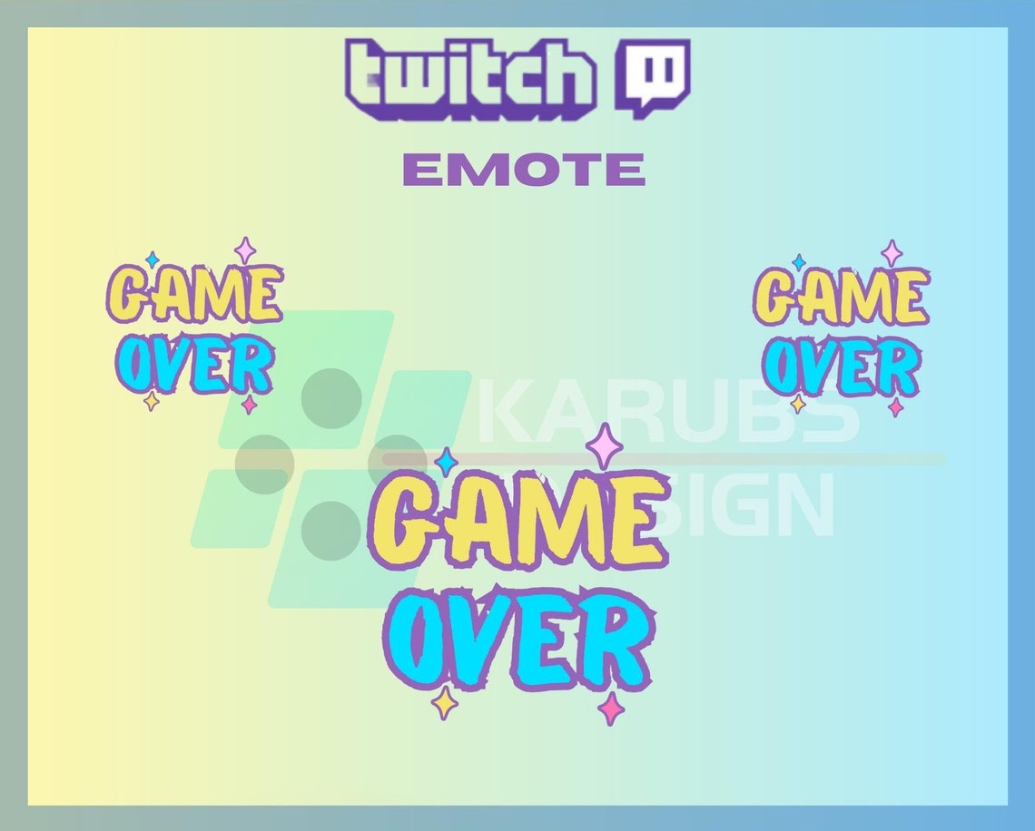 1 Emote de Twitch, Game Over Emote, Kawaii Emote, Streamer Graphics ...