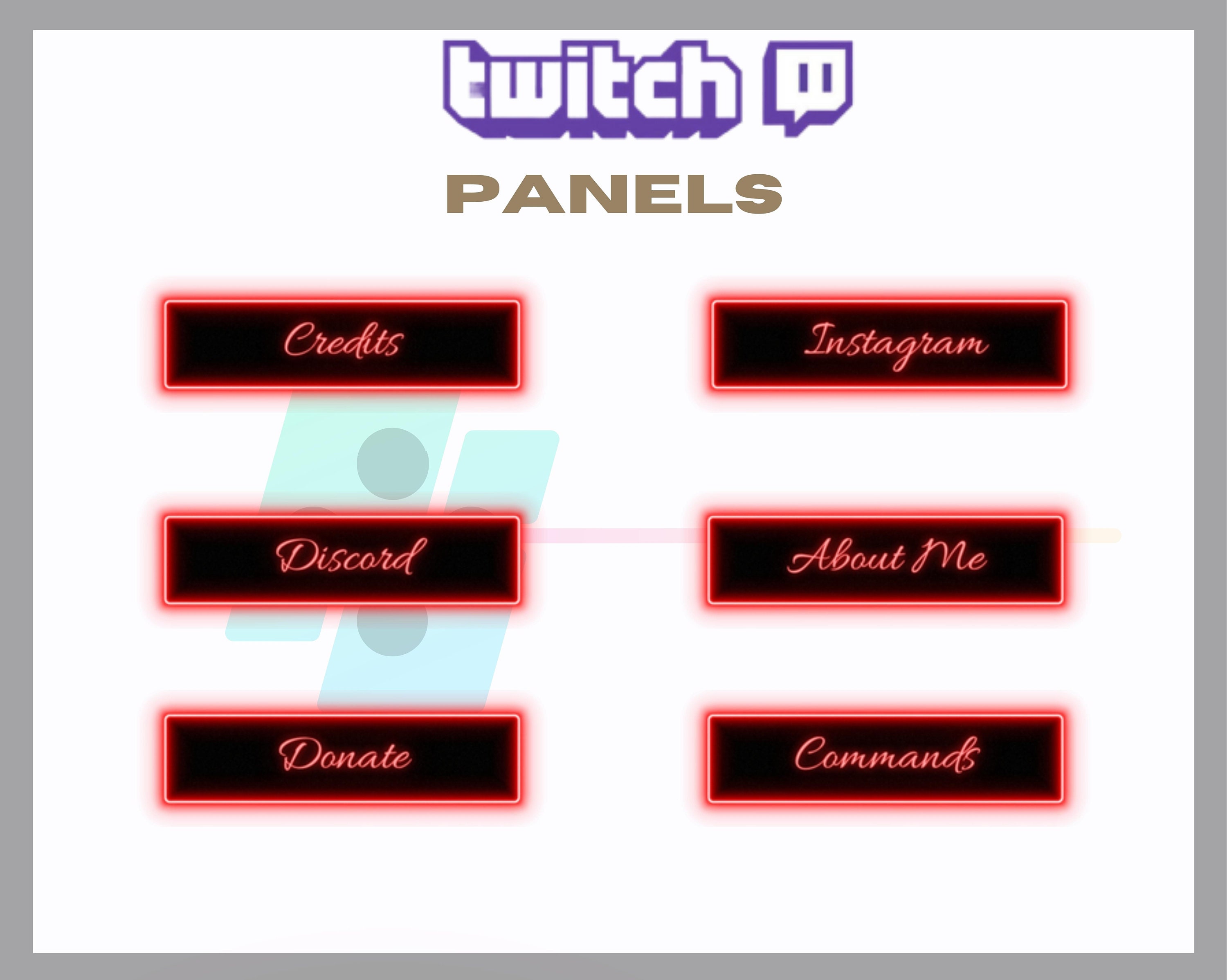 24x Twitch Panels Pack - Red Neon Panels, Cute Panels, Aesthetic, Neon ...