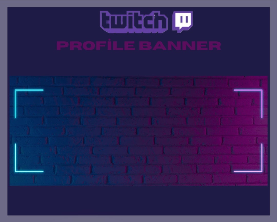 Twitch Profile Banner Neon, Neon Brick Background, Blue and Purple Neon ...