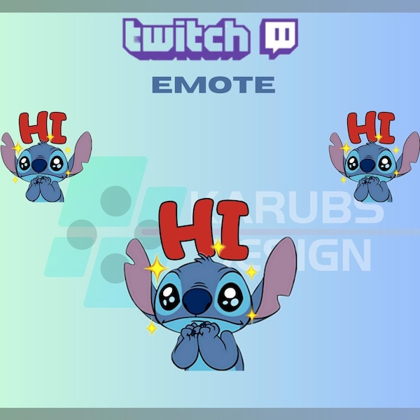 Stitch Hello Emote - Etsy