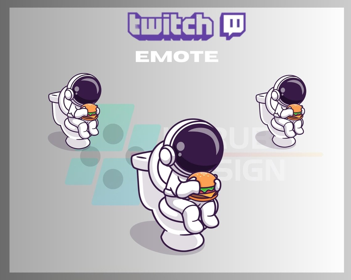 1 Twitch Emote, Astronaut on Toilet Emote, Space, Dab, Astronaut, Hamburger, for Streamers ...