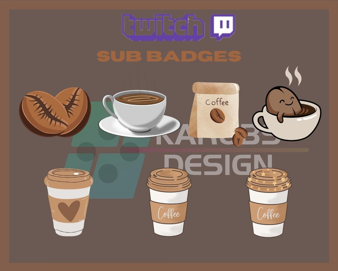 Coffee Twitch Sub Badges, Food Badges, Coffee Badges, Drink Badges ...
