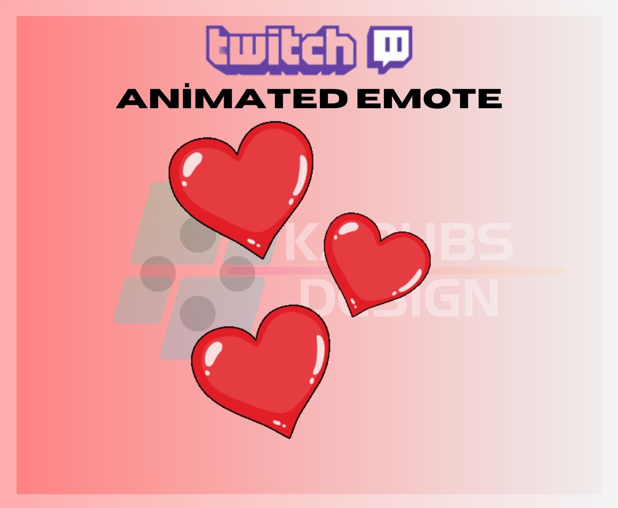Animated Twitch Emote, Red Heart Emote, Bright Red Heart, Cute Emote ...