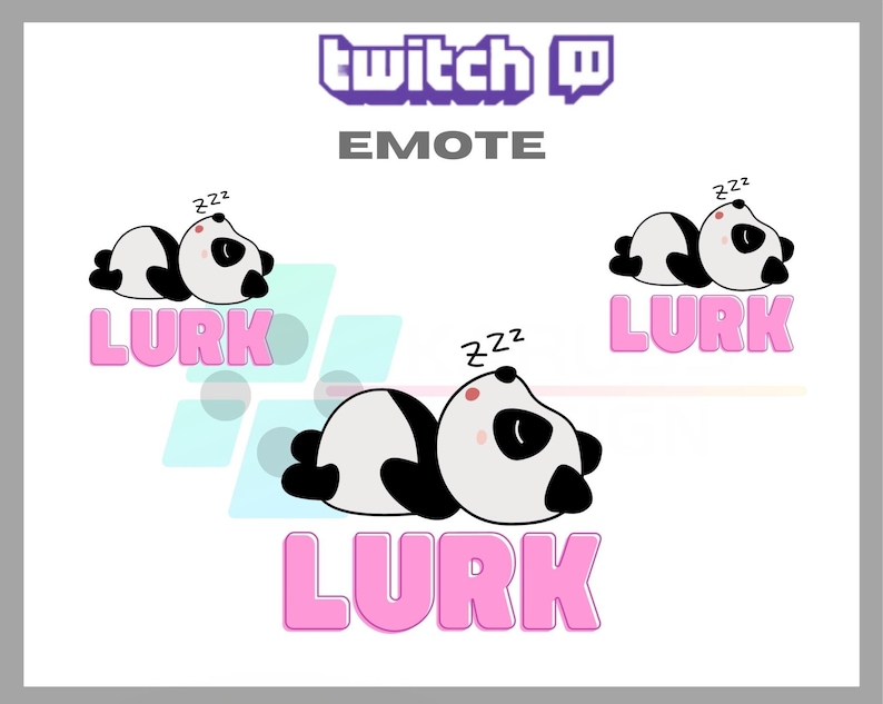 1 Twitch Emote, Cute Panda Lurk Emote, Bubble Text Emote, Sleeping ...
