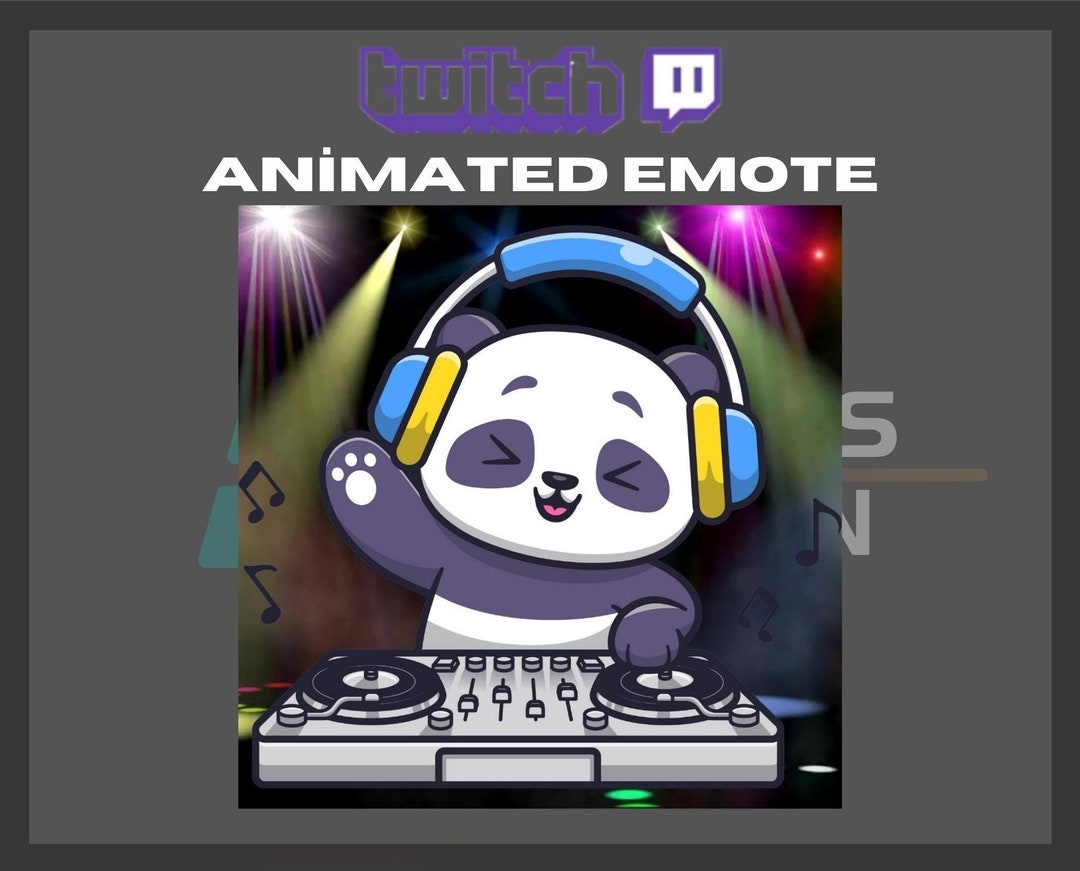 Animated Twitch Emote, Dj Panda Emote, Animal Emote, Cute Panda Emote ...