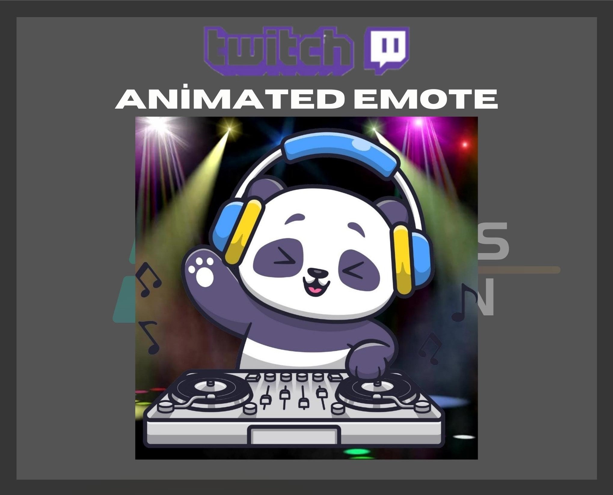 Animated Twitch Emote, Dj Panda Emote, Animal Emote, Cute Panda Emote ...