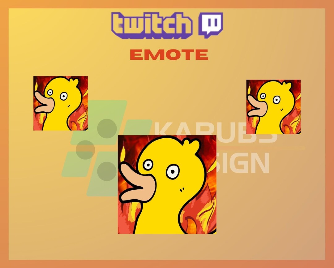 1 Twitch Emote, Burning Duck, Cute Duck Emote, Burn Emote, Community ...