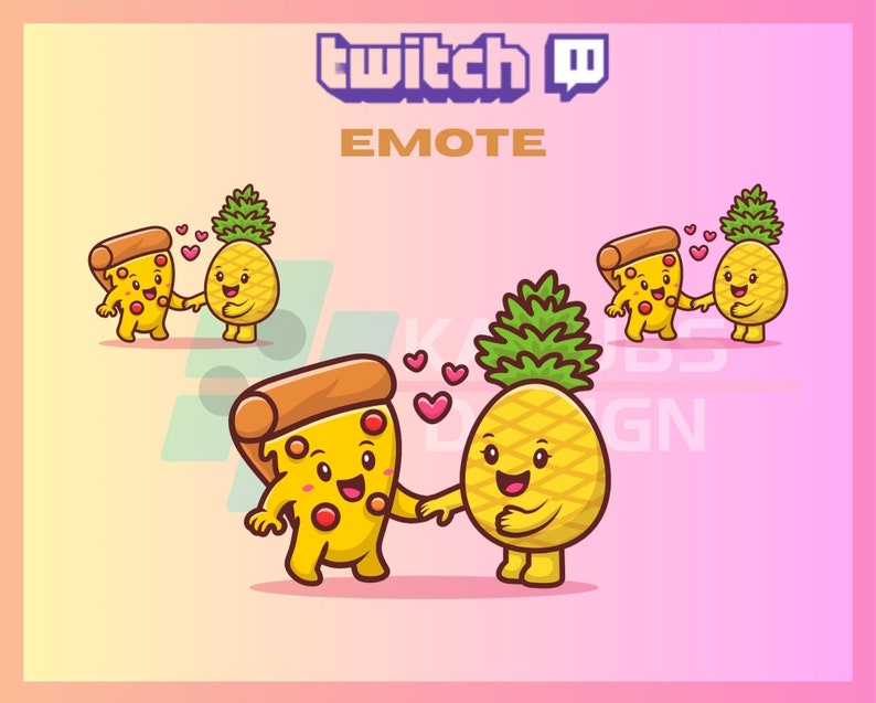 1 Twitch Emote, Pineapple Pizza Love Emote, Pizza Emote, Pineapple ...