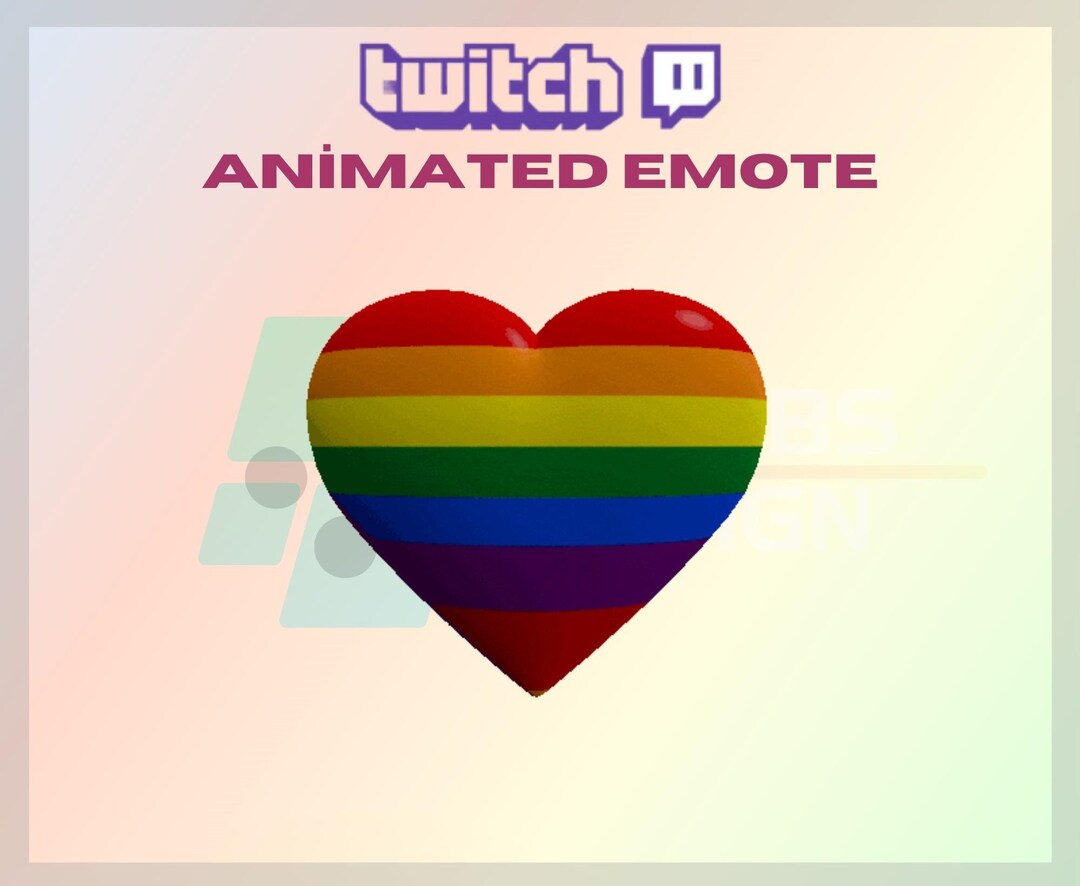 Animated Twitch, Kick Emote, Pride Rainbow, Rainbow Heart Emote, Cute ...