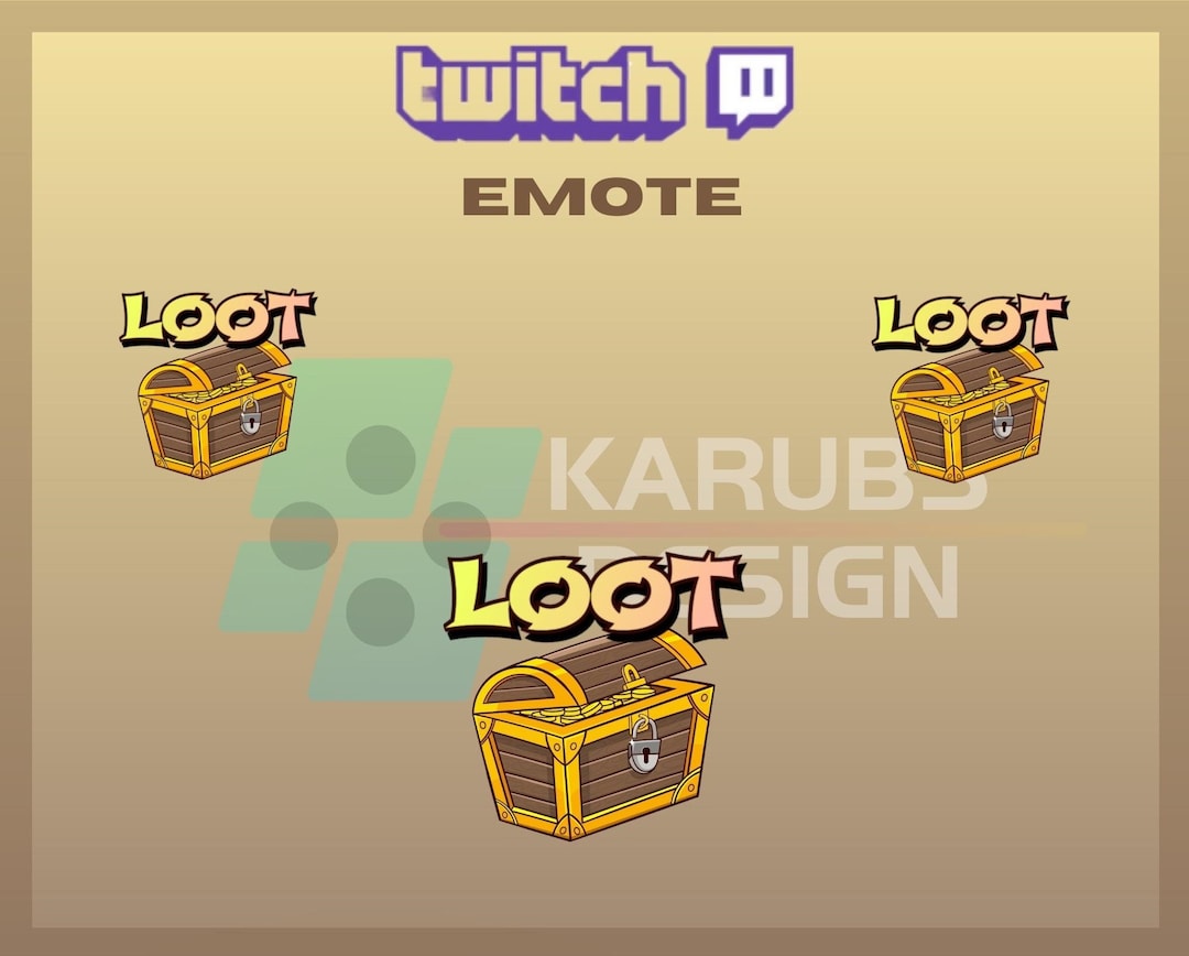 1 Twitch Emote, Loot Chest Emote, Loot Emote, Treasure Chest Emote ...