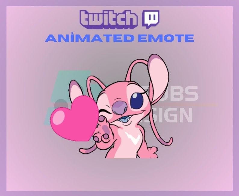 Animated Twitch Emote Lilo Heart Kiss Cute Emote Stitch Emote Chibi Emote For Streamers