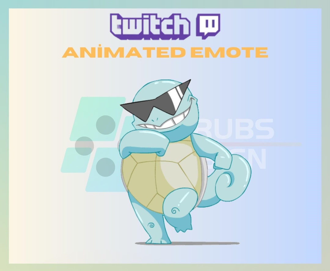 Animated Twitch, Kick Emote, Squirtle Emote, Walking Squirtle, Cute ...