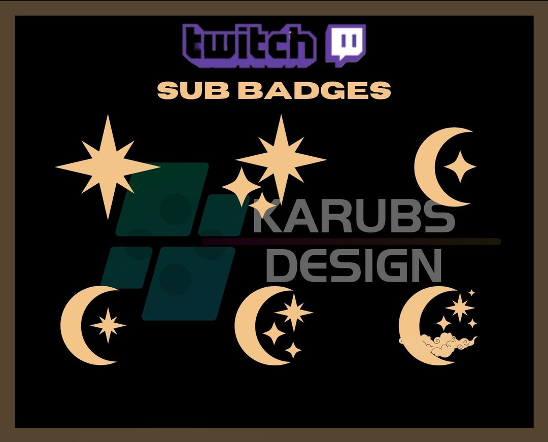Moon Twitch Sub Badges, Astrology Sub Badges, Witch Design Twitch ...