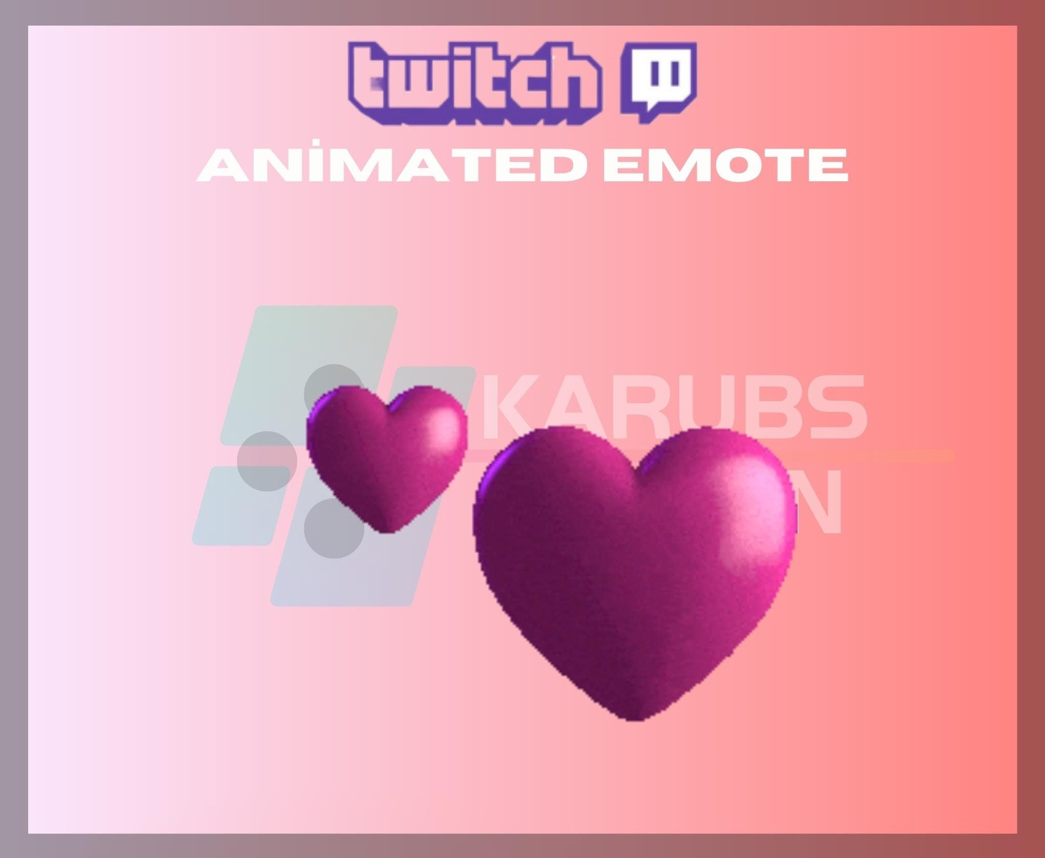 Animated Twitch Emote, Flying Hearts Emote, Cute Hearts Emote, Heart ...