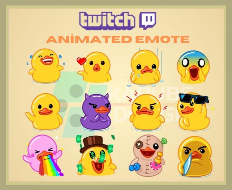 Animated Twitch, Animated Emote Mega Pack, Duck, Cat, Ghost, for ...