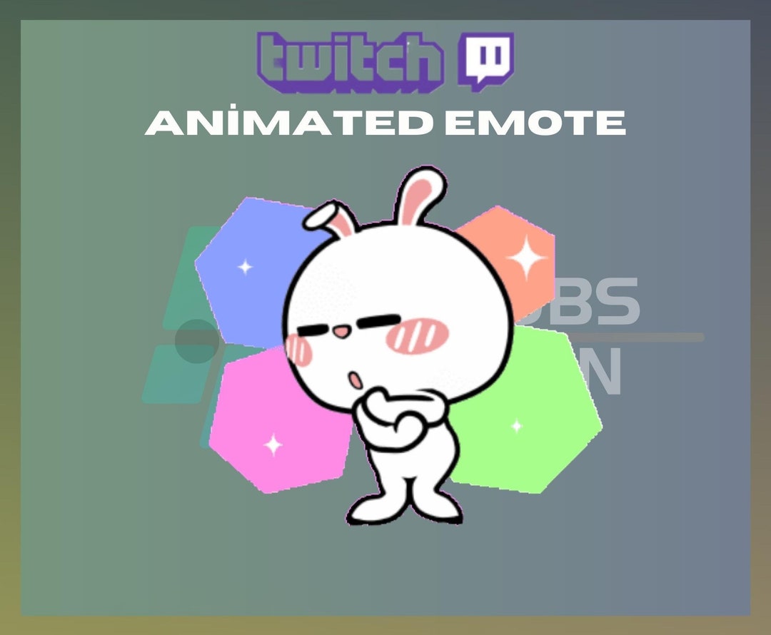 Animated Twitch Emote, Party Bunny Emote, Cute Bunny Emote, Animal ...