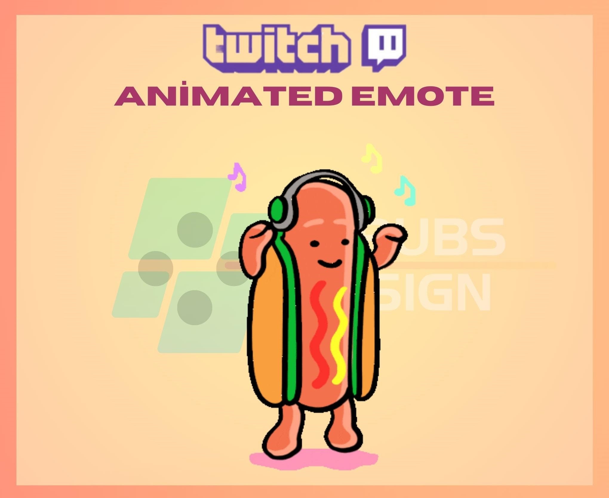 Animated Dancing Hotdog Emote: Twitch/kick Streamer Food Emote (instant ...