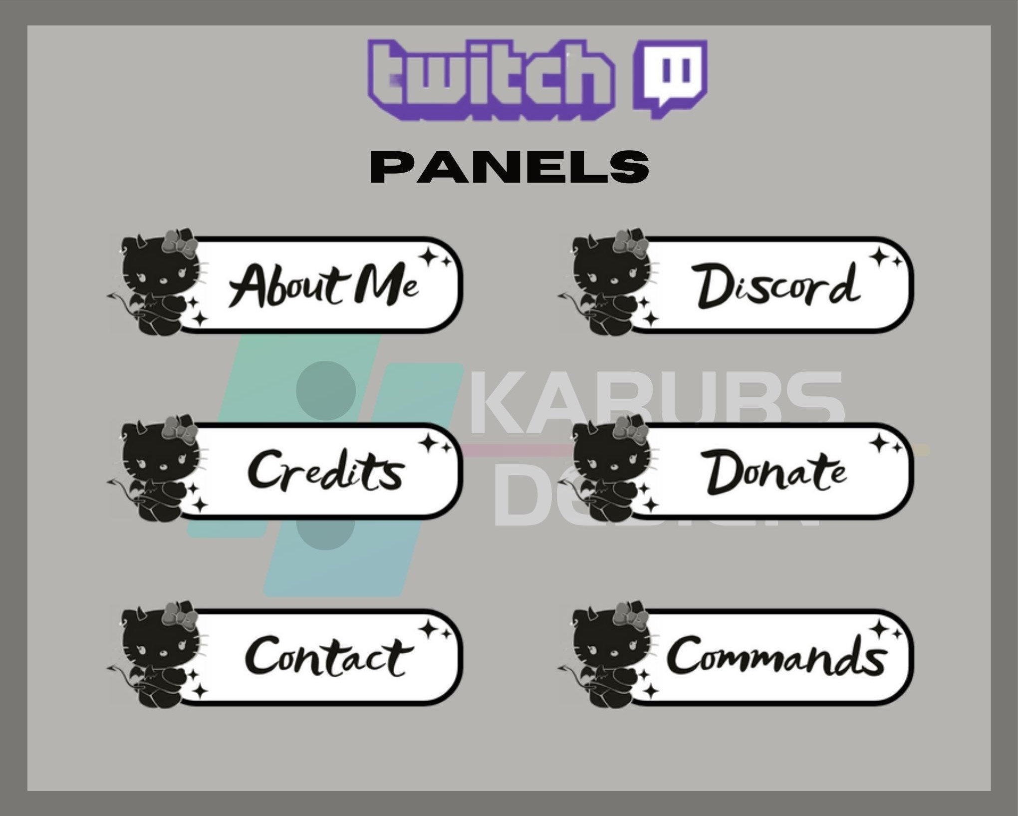 24x Twitch Panels Pack Goth Kitty Panels, Black Panel Kit, Pink Kitty ...