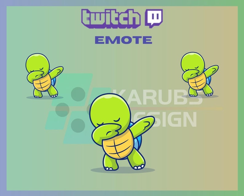 1 Twitch Emote, Turtle Dab Emote, Cute Emote, Animal Emote, Community ...