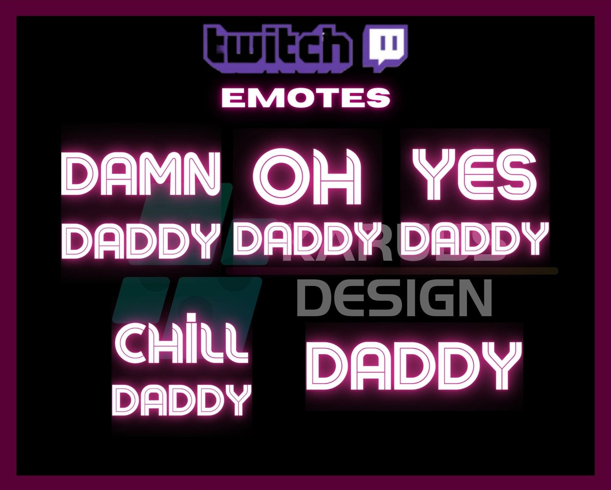 5 Twitch Emotes, Neon Daddy Emote, Neon Emote, Yes Daddy, Chill Daddy ...