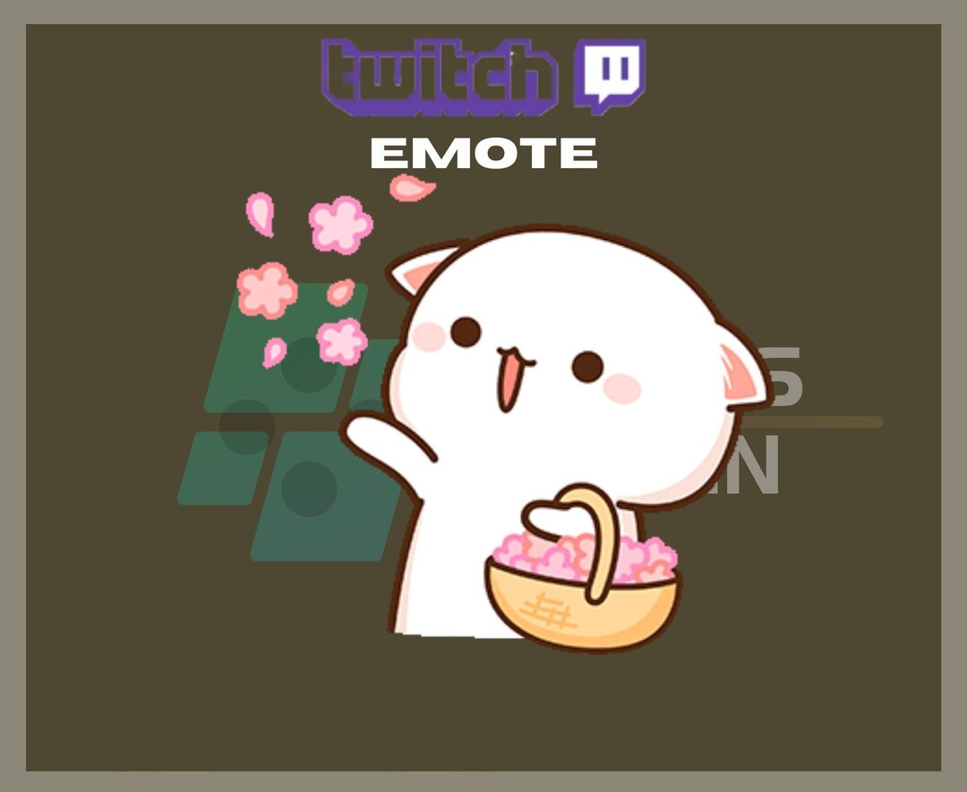 Animated Twitch, Kick Emote, Florist Cat Emote, Cute Emote, Flower ...