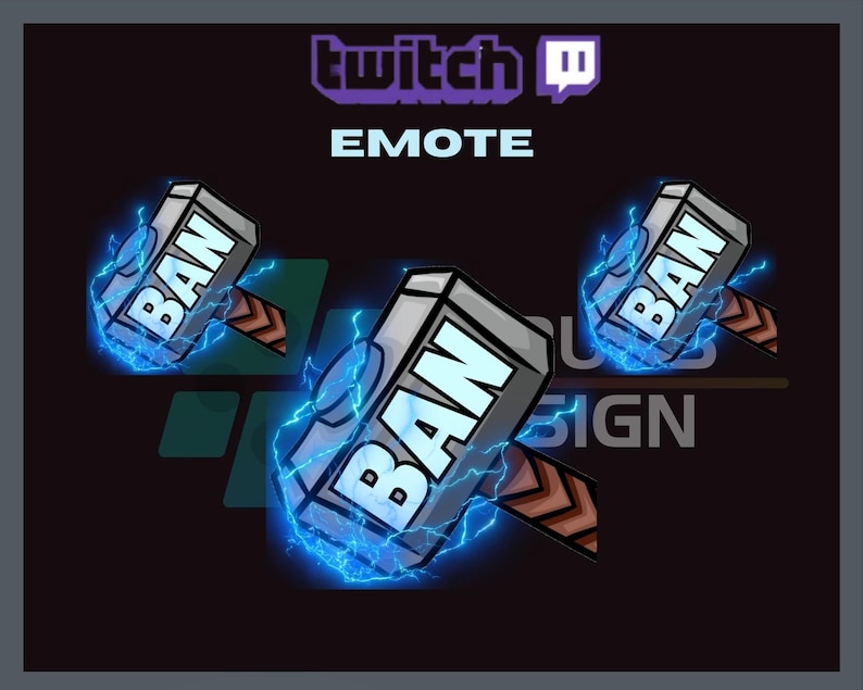1 Twitch Emote, Ban Hammer Emote Electric, Ban Hammer for Twitch ...