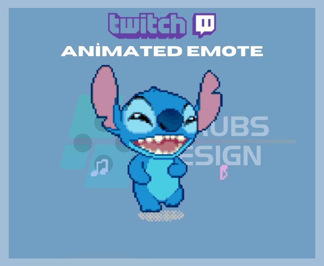 Animated Twitch Emote, Stitch Dance Emote, Stitch Music Emote, Pixel ...