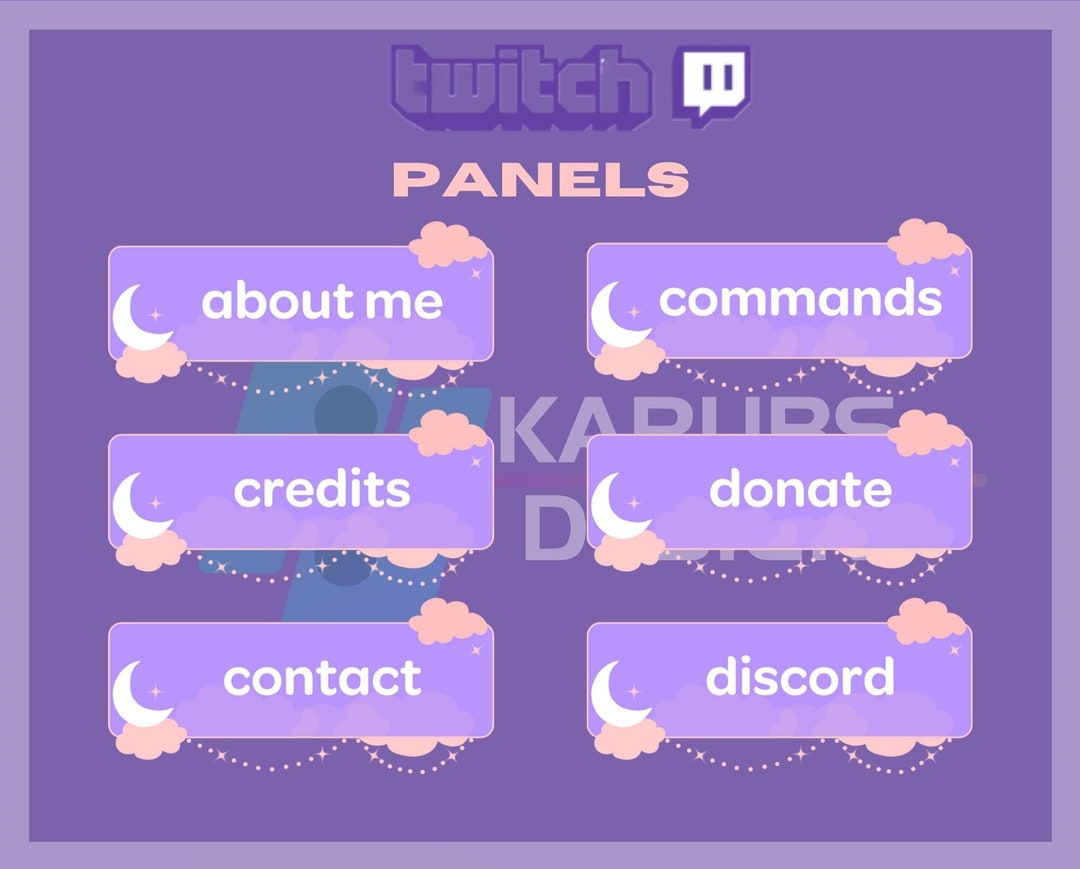24x Twitch Panels Pack-pastel Pink Panels,cute Cloud,night Sky ...