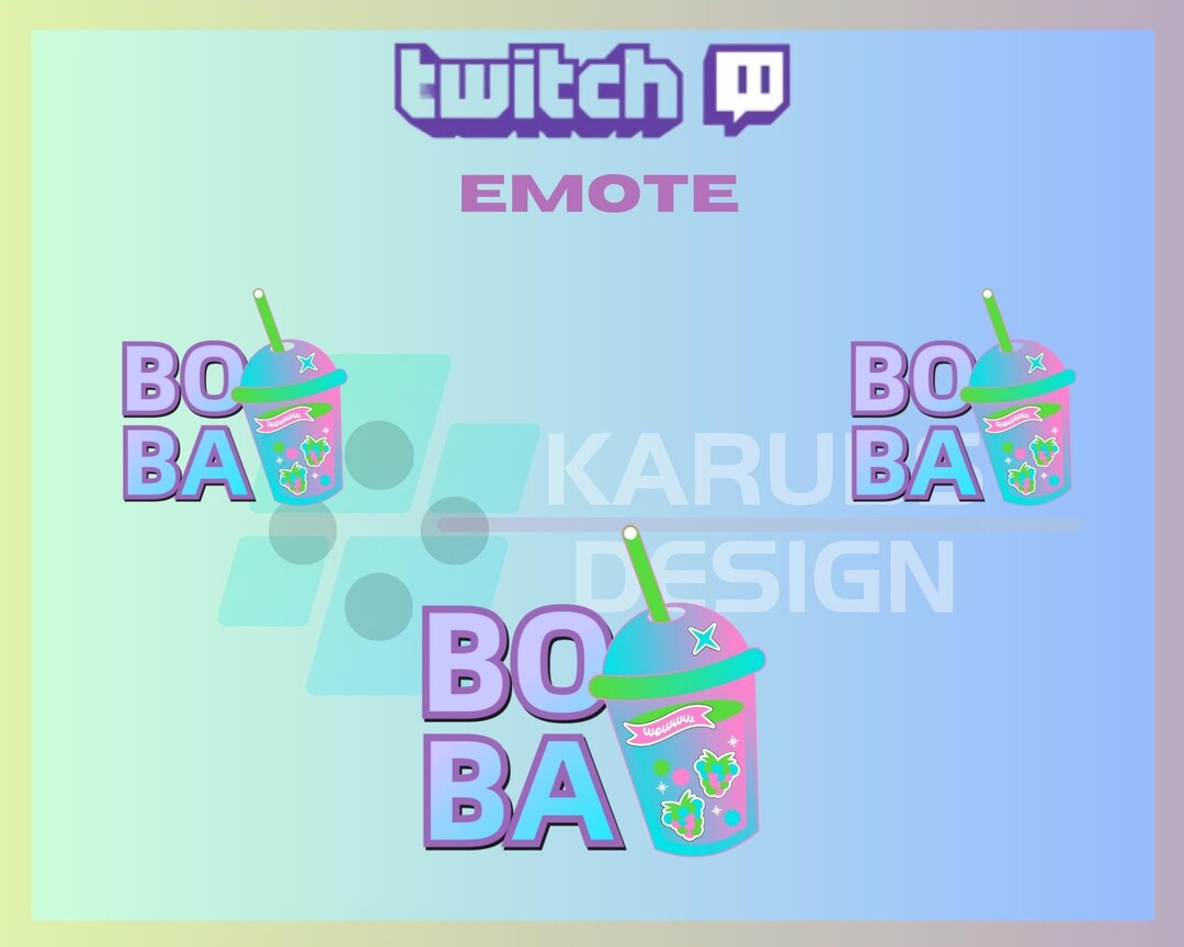 1 Twitch Emote, Boba Emote, Cute Boba Channel Point, Colourful Boba ...