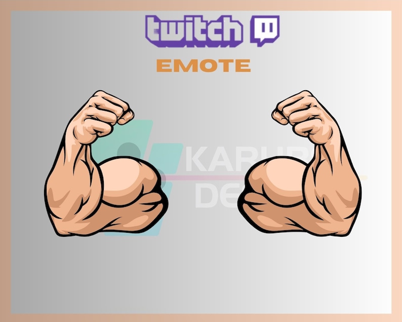 2 Twitch Emote, 2 Bicep Flex Emotes, Muscle, Left Bicep Flex, Right ...
