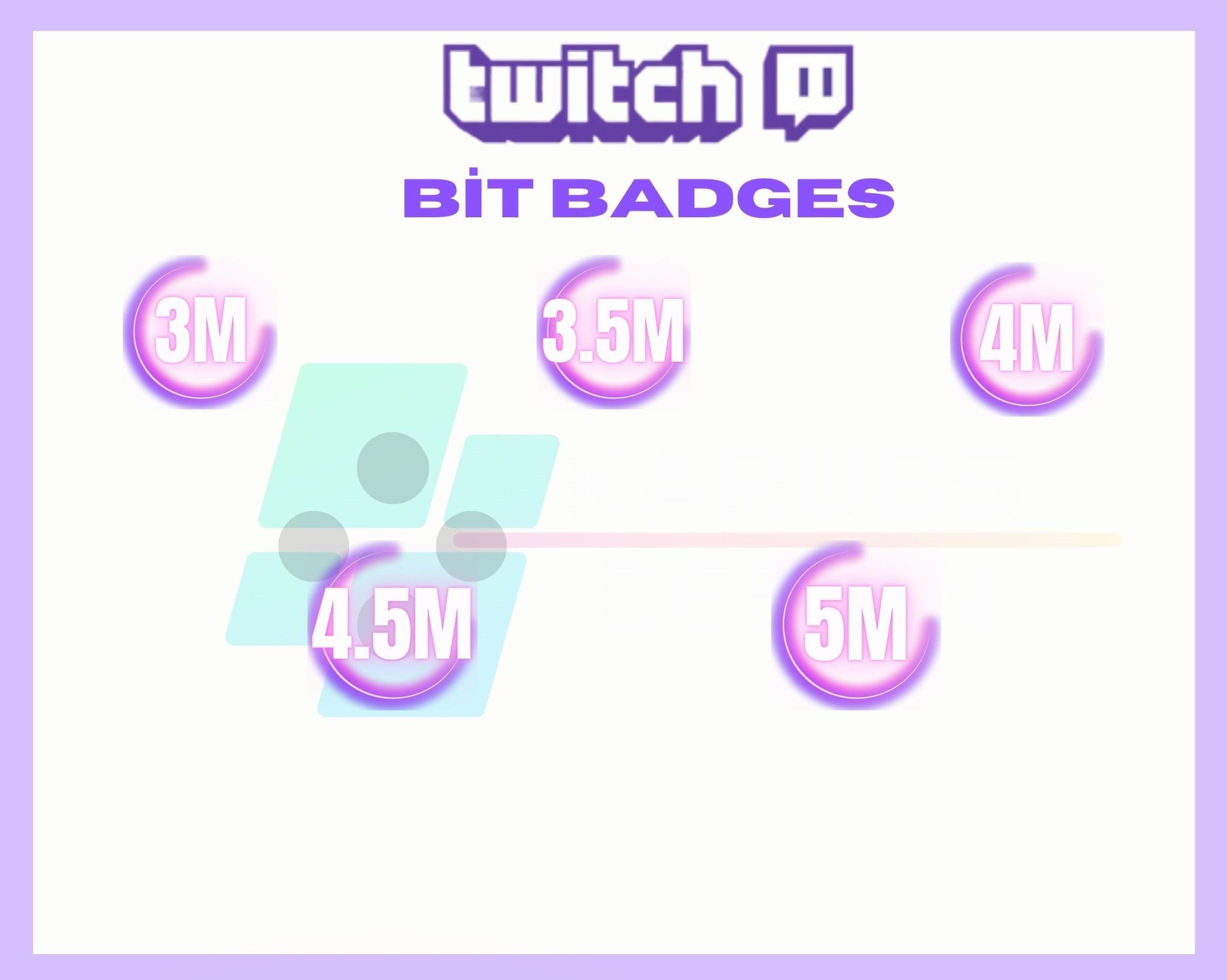 29x Neon Purple Twitch Bit Tier Badges, Bit Badges, Neon Purple,cute ...