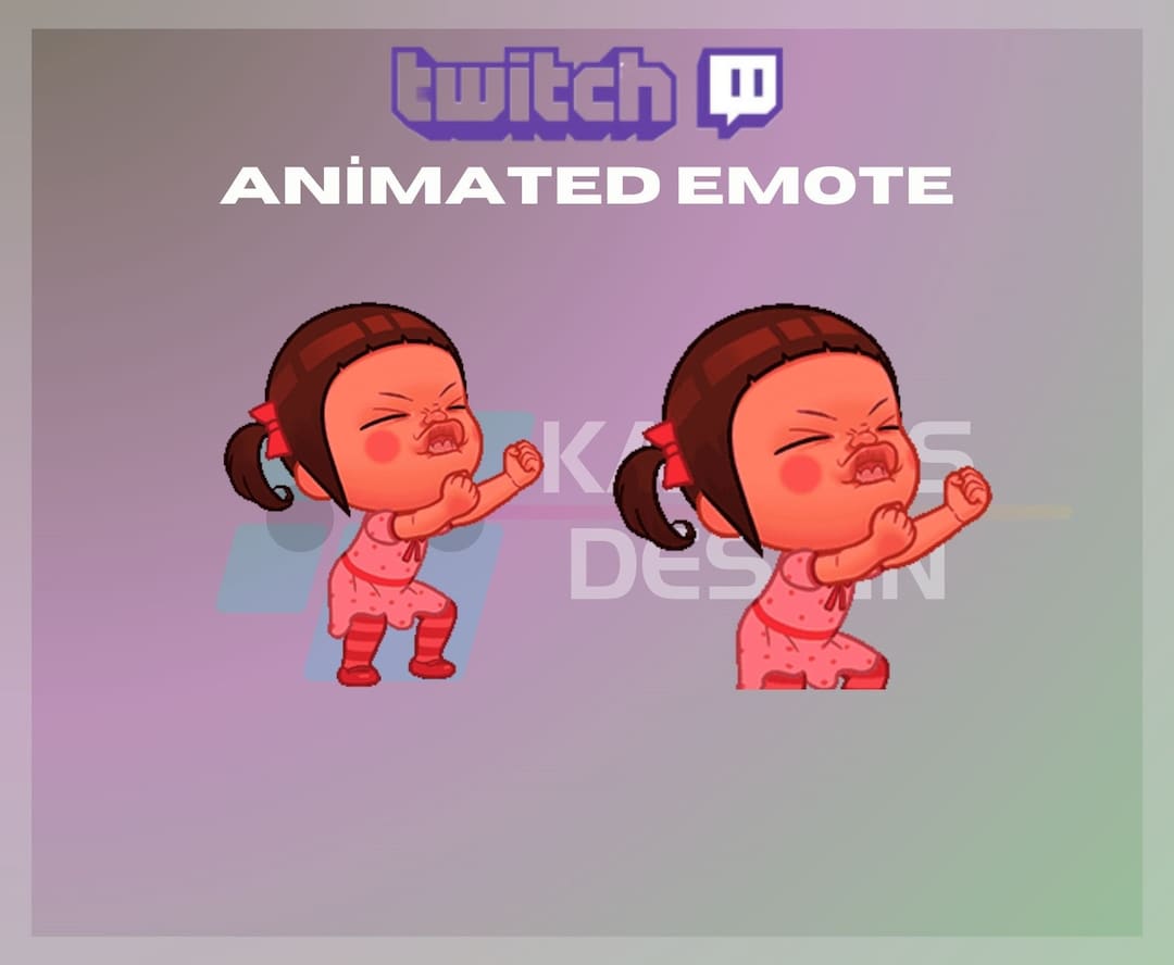 Animated Twitch, Kick Emote, Girl Child Emote, Cute, Colourful Emote ...