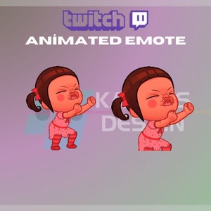 Animated Twitch, Kick Emote, Girl Child Emote, Cute, Colourful Emote ...
