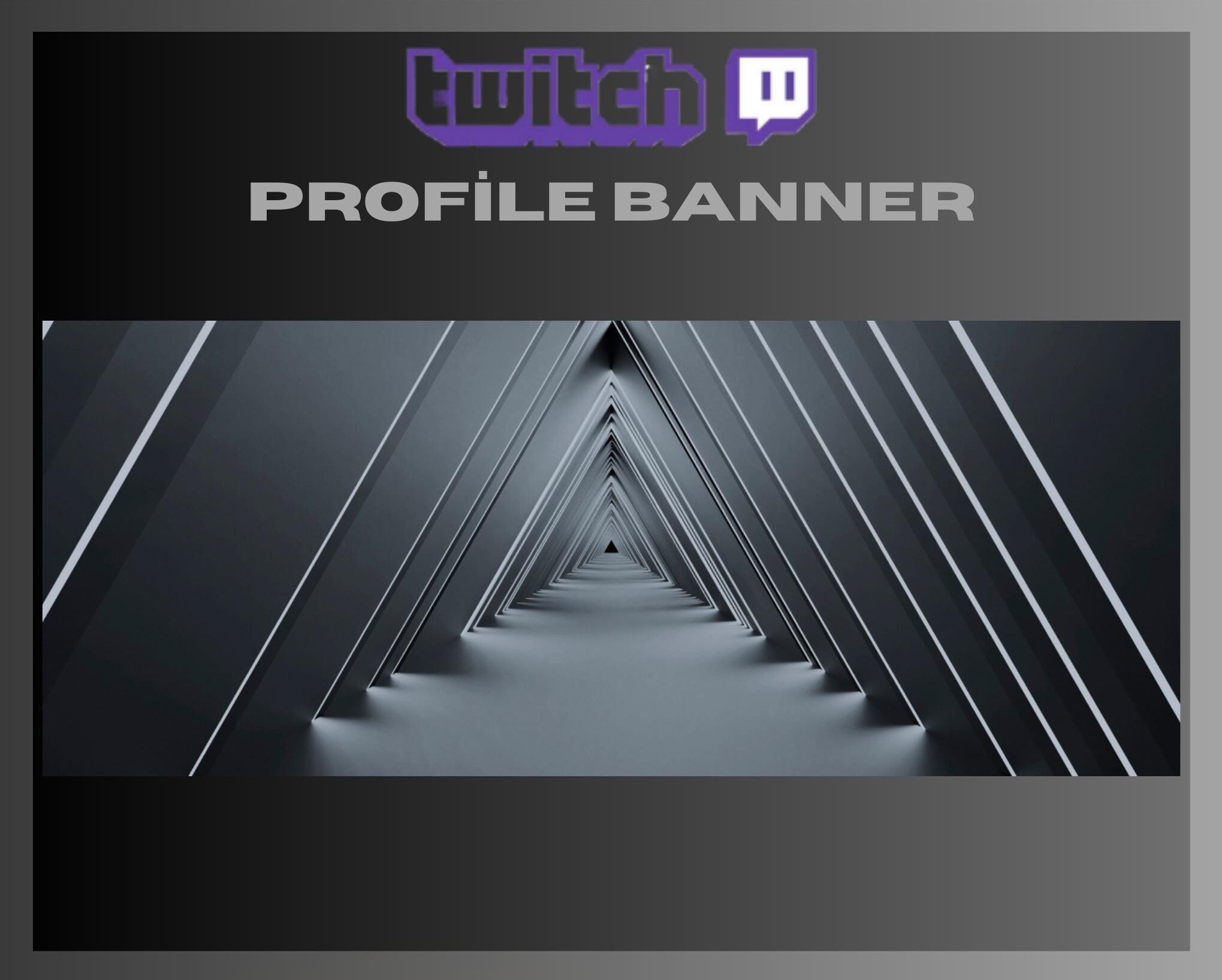 Twitch Profile Banner Soft, Grey Futuristic Theme, Grey Triangle Banner ...