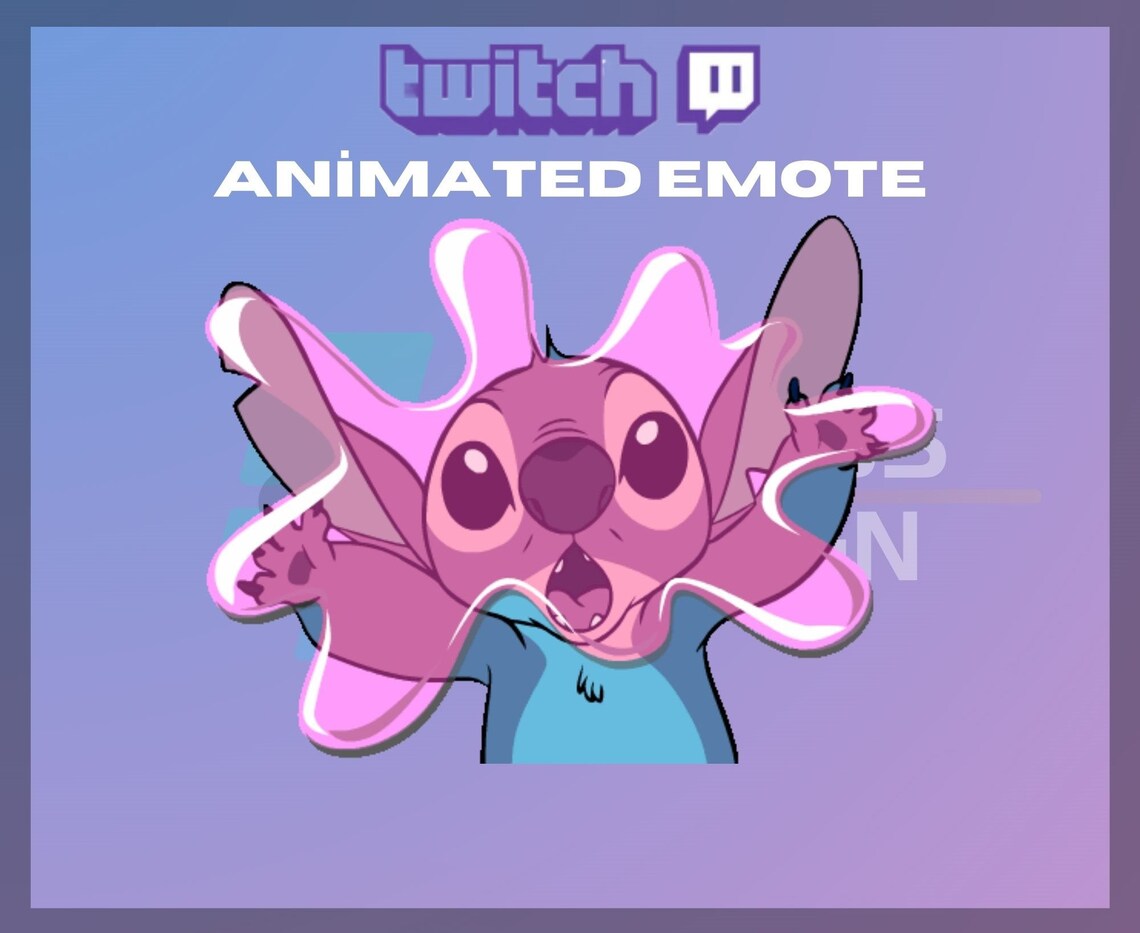 Animated Twitch, Kick Emote, Stitch Emote, Cute Emote, Popping Gum ...