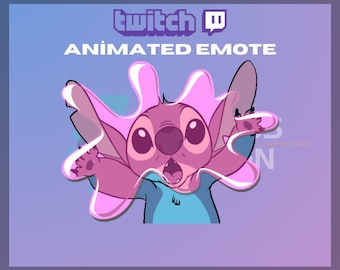 Animated Twitch, Kick Emote, Stitch Emote, Cute Emote, Popping Gum ...