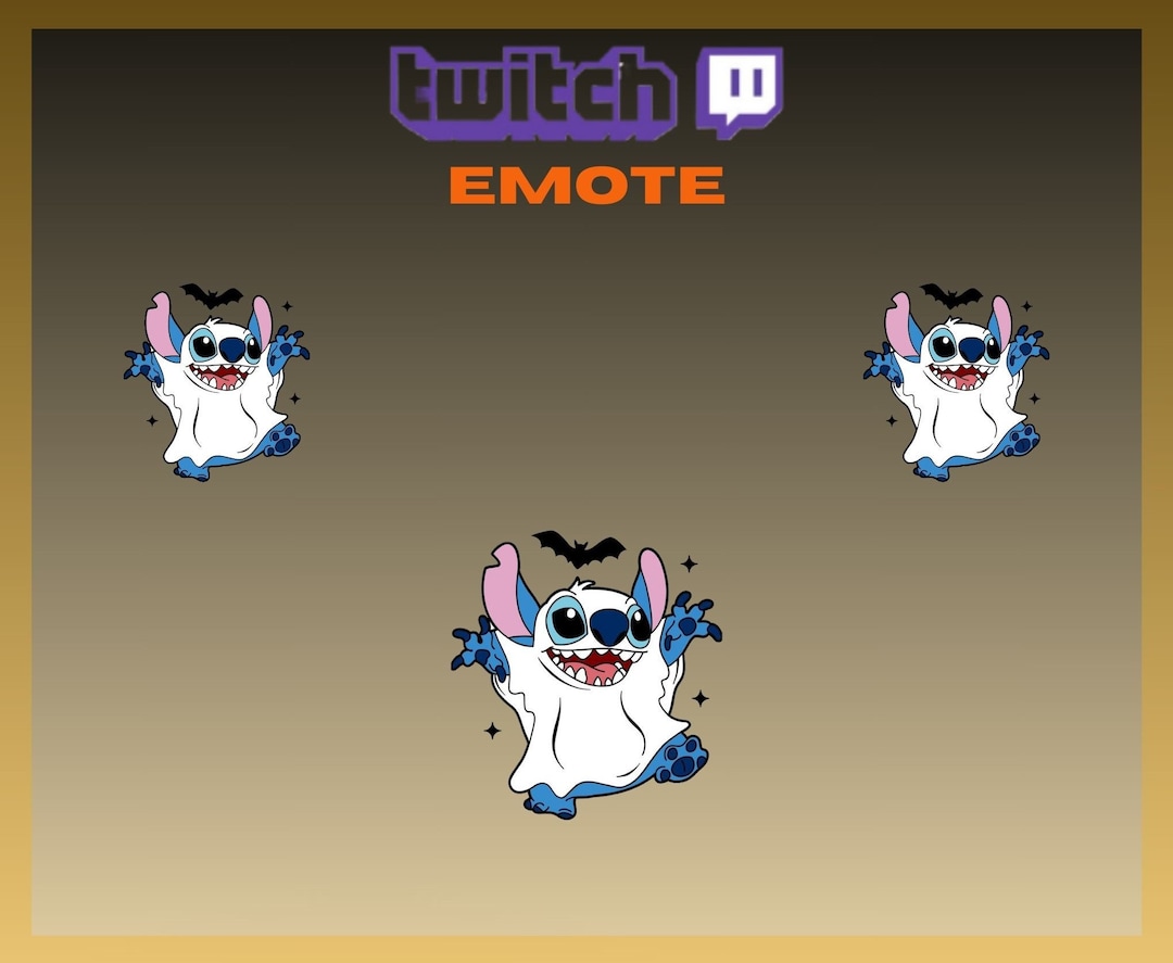 1 Twitch Emote, Stitch Emote, Halloween Emote, Ghost Stitch Emote, Cute ...