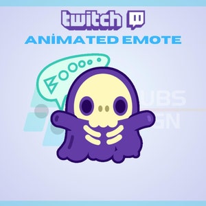Animated Twitch, Kick Emote, Boo Emote, Scared Emote, Cute Ghost Emote ...