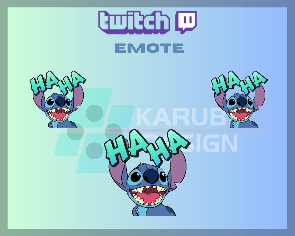 1 Twitch Emote, Stitch Hahaha Emote, Cute Emote, Funny Emote, Community ...
