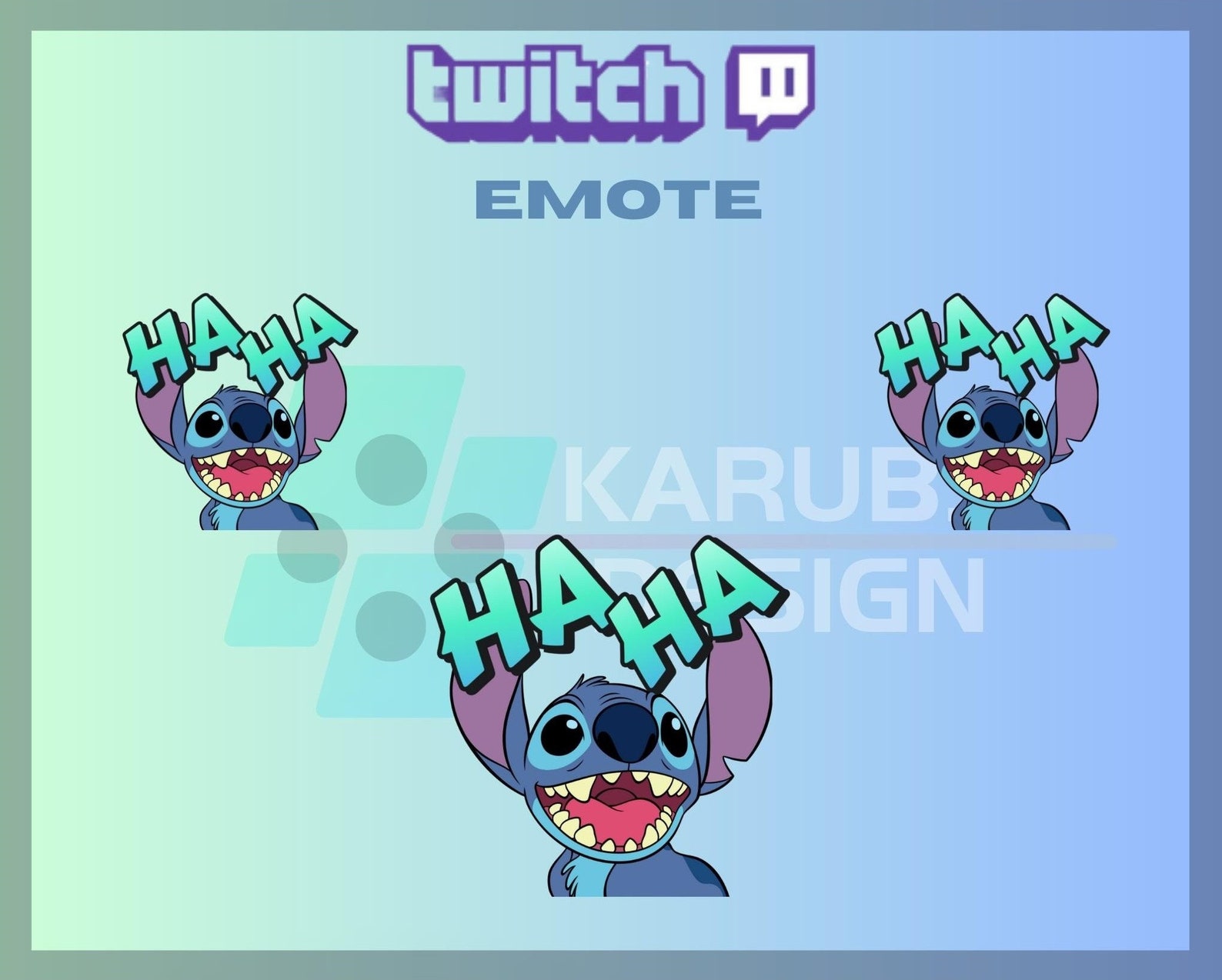 1 Twitch Emote, Stitch Hahaha Emote, Cute Emote, Funny Emote, Community ...