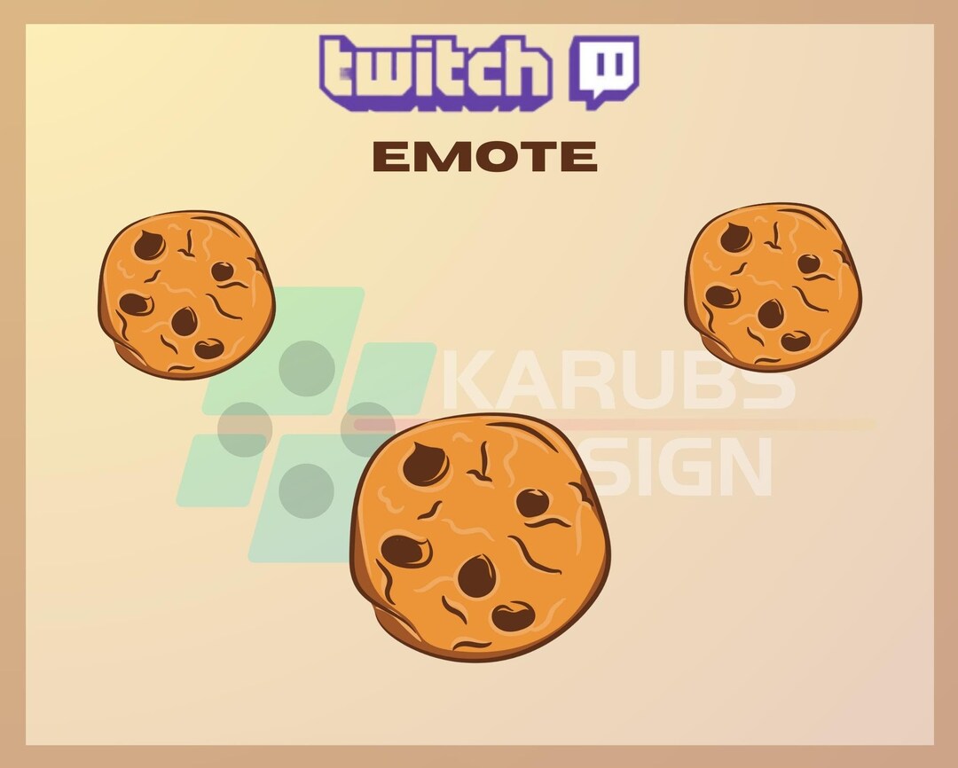 1 Twitch Emote, Chocolate Chip Cookie Emote, Channel Points Emote, Cute ...
